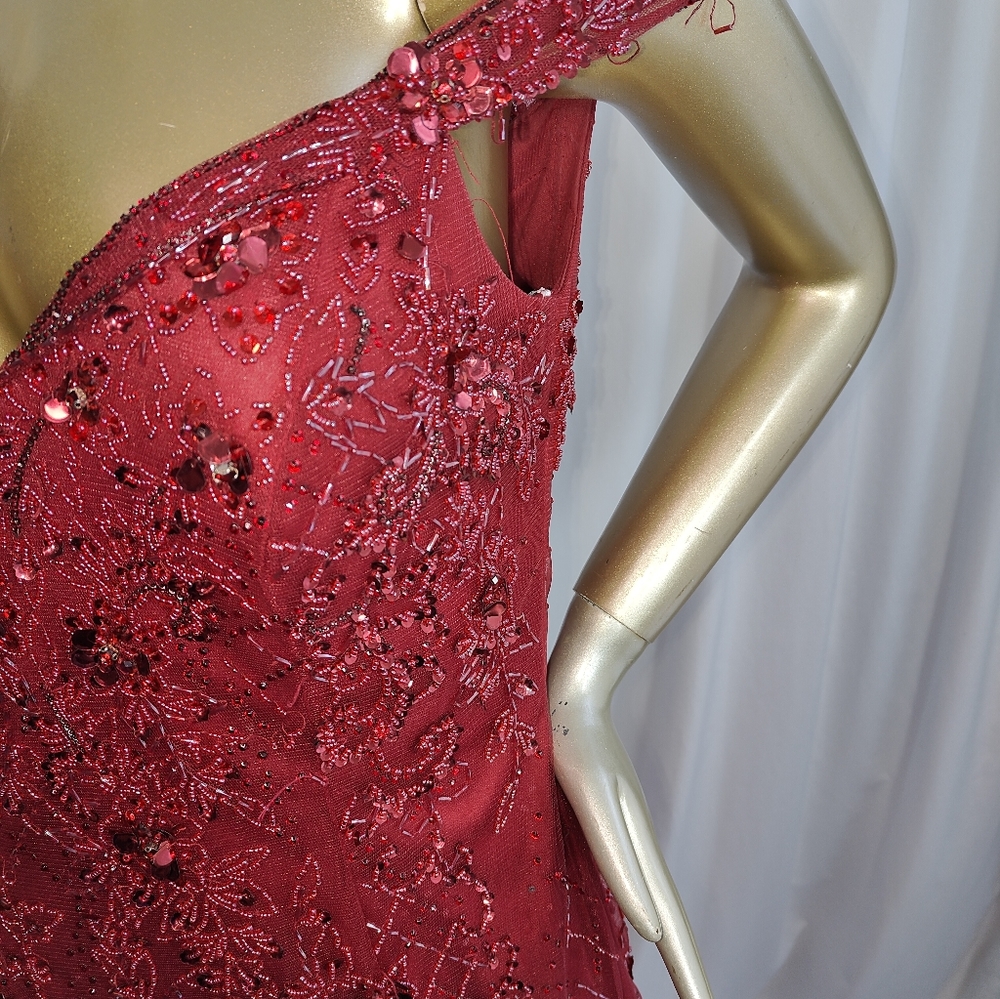 Camille Red Maroon Off The Shoulder Mermaid Gown - Gem